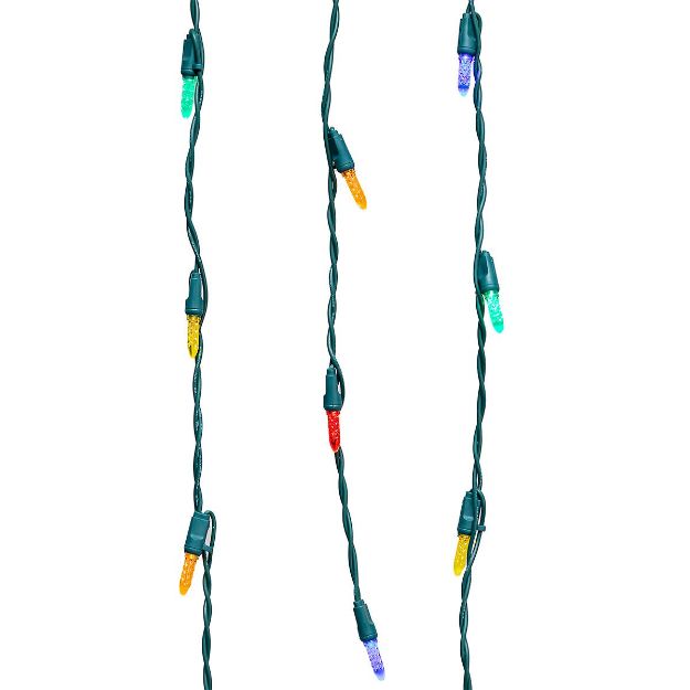 Assorted (multi) LED Icicle Lights on Green Wire - Novelty Lights Inc ...