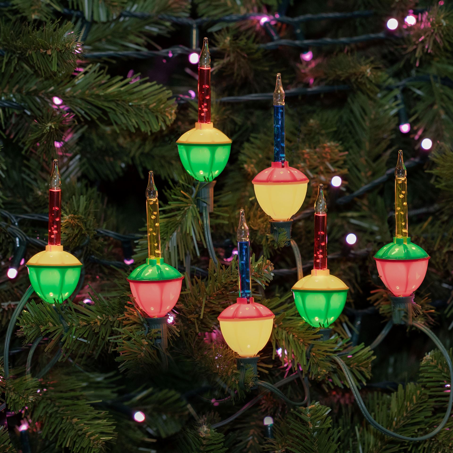 7 Light Traditional Bubble Light Set Red/Blue/Yellow - Novelty Lights ...