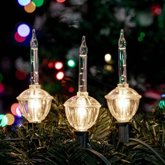 7 Light Clear Liquid with Clear Base Traditional Bubble Light Set ...