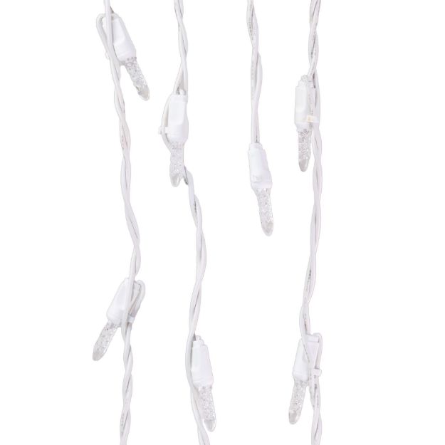 Coaxial Warm White LED Icicle Lights on White Wire - Novelty Lights Inc ...