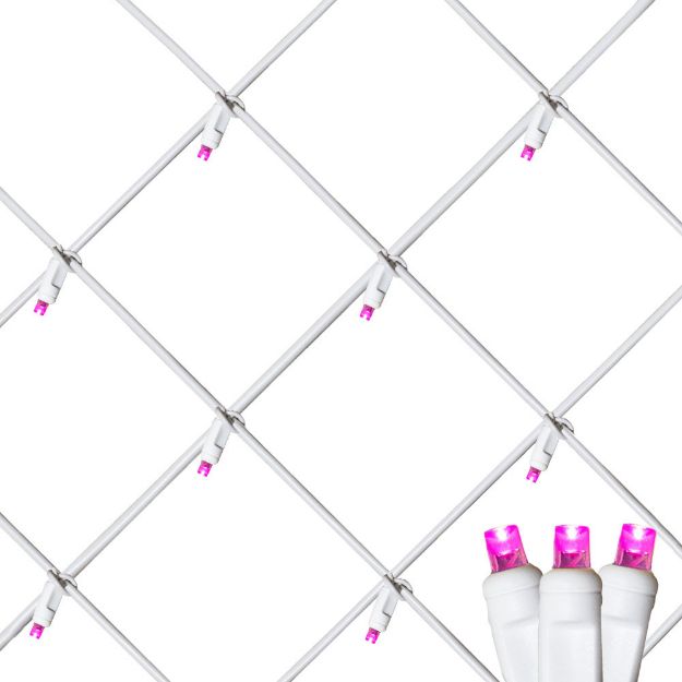 Pink LED Net Lights, White Wire 4' X 6' - Novelty Lights IncNovelty ...