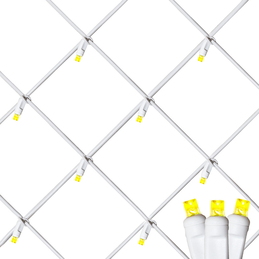 Yellow LED Net Lights, White Wire 4' X 6' - Novelty Lights IncNovelty ...