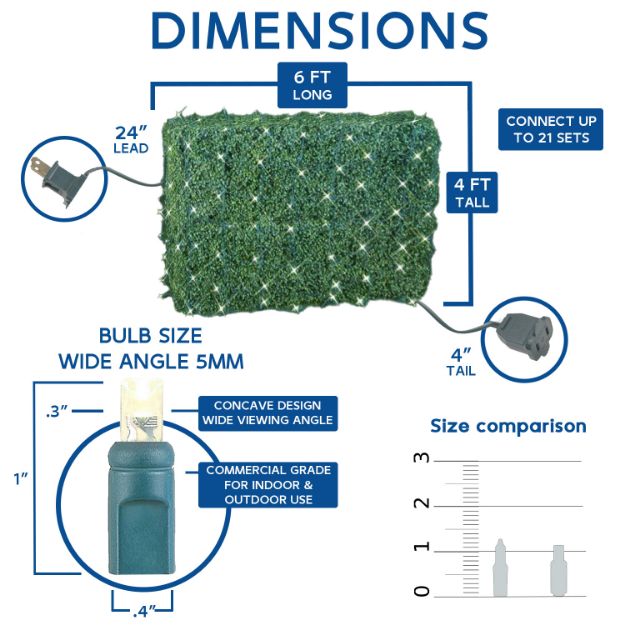 Blue LED Net Lights 4' X 6' - Novelty Lights IncNovelty Lights | LED ...