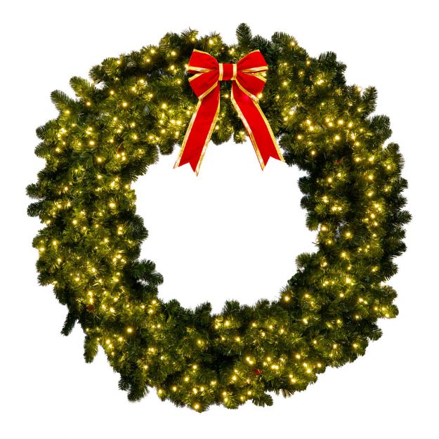 12" Red w/Gold Trim 3D Christmas BowNovelty Lights | LED Christmas ...