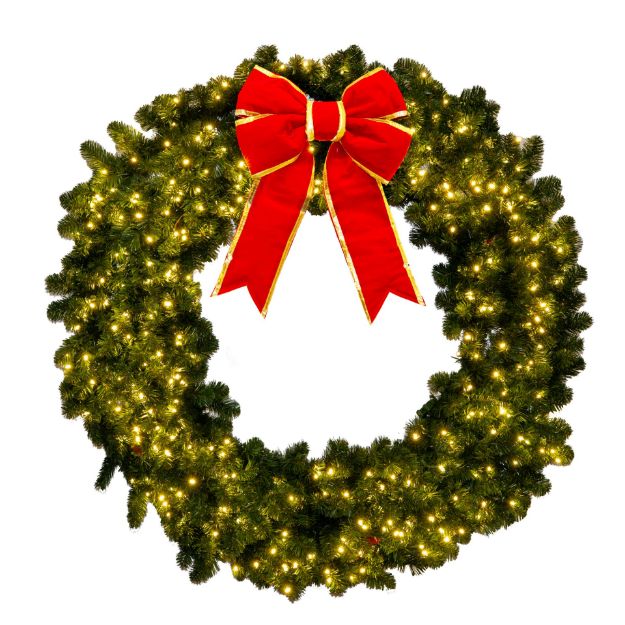 18" Red w/Gold Trim 3D Christmas BowNovelty Lights | LED Christmas ...