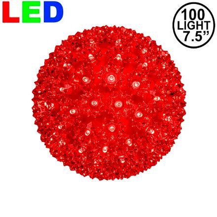 7.5" Starlight Sphere 100 Light Red Christmas Lighted Ball Novelty ...