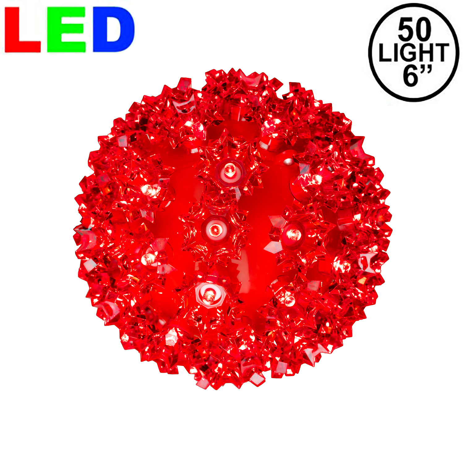 50 LED Red Starlight Sphere - Novelty Lights IncNovelty Lights | LED ...