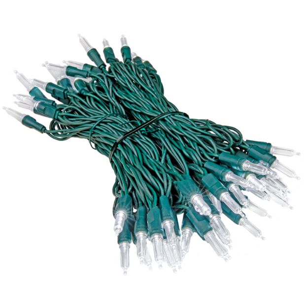 70 Light Traditional Candle Tip LED Christmas Lights Pure White ...