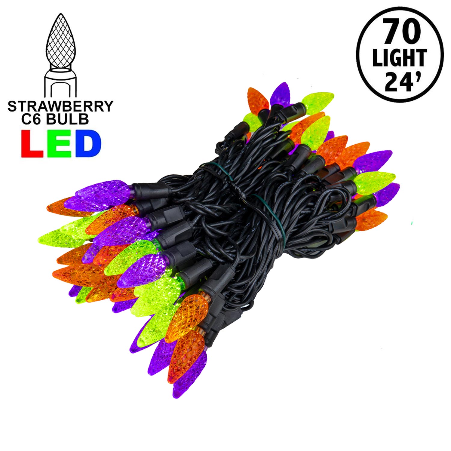 Commercial C6 LED 70 Light Purple/Lime/Orange Strawberry Mini ...