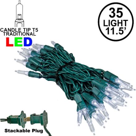 20 Light Pure White LED Christmas Light Set Non-Connectable - Novelty ...