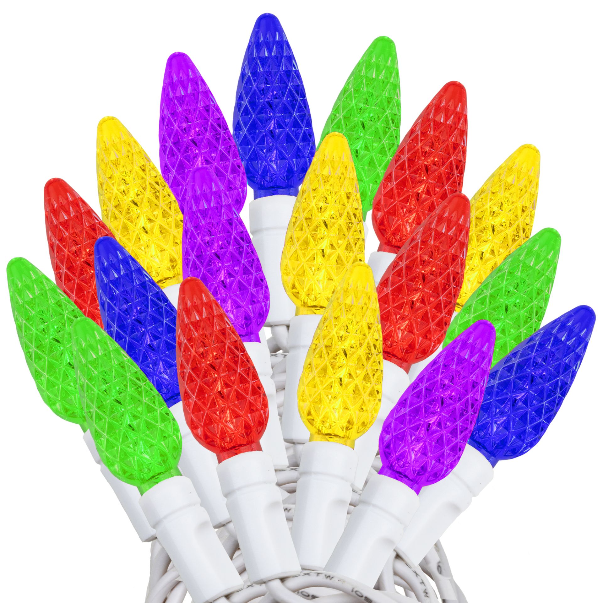 Commercial C6 LED 70 Light Multi White Wire Strawberry Mini ...
