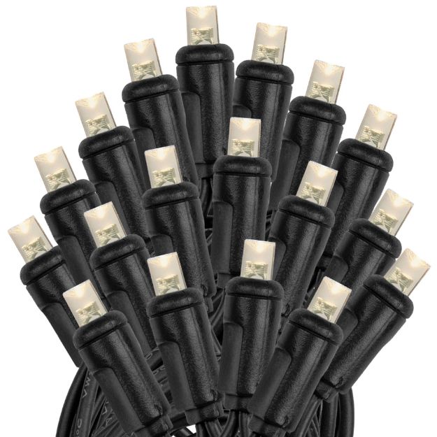 5mm Black Wire Warm White 100 Bulb LED Christmas Lights Sets - Novelty ...