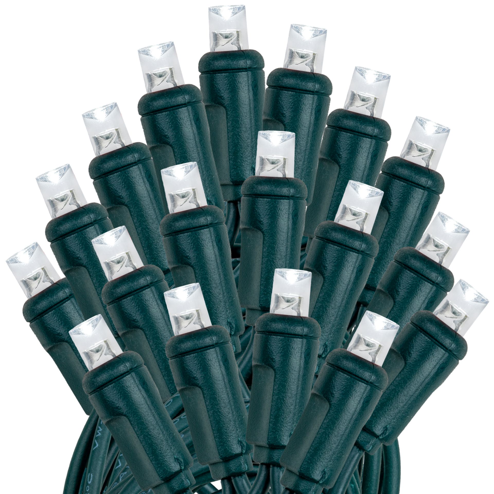 20 Light Pure White LED Christmas Light Set Non-Connectable - Novelty ...