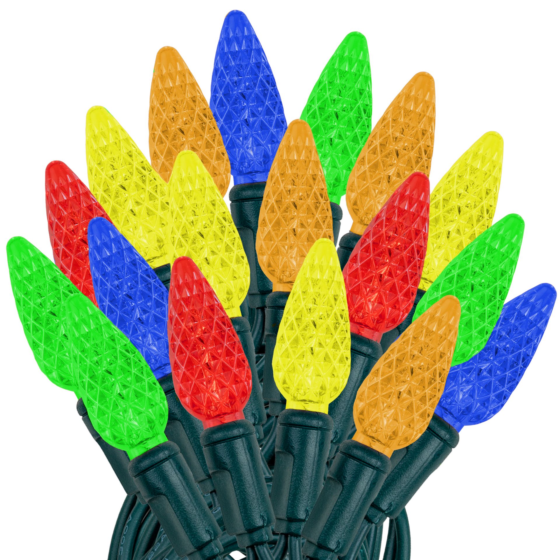 Commercial Coaxial C6 LED 100 Light Multi Color Strawberry Mini ...