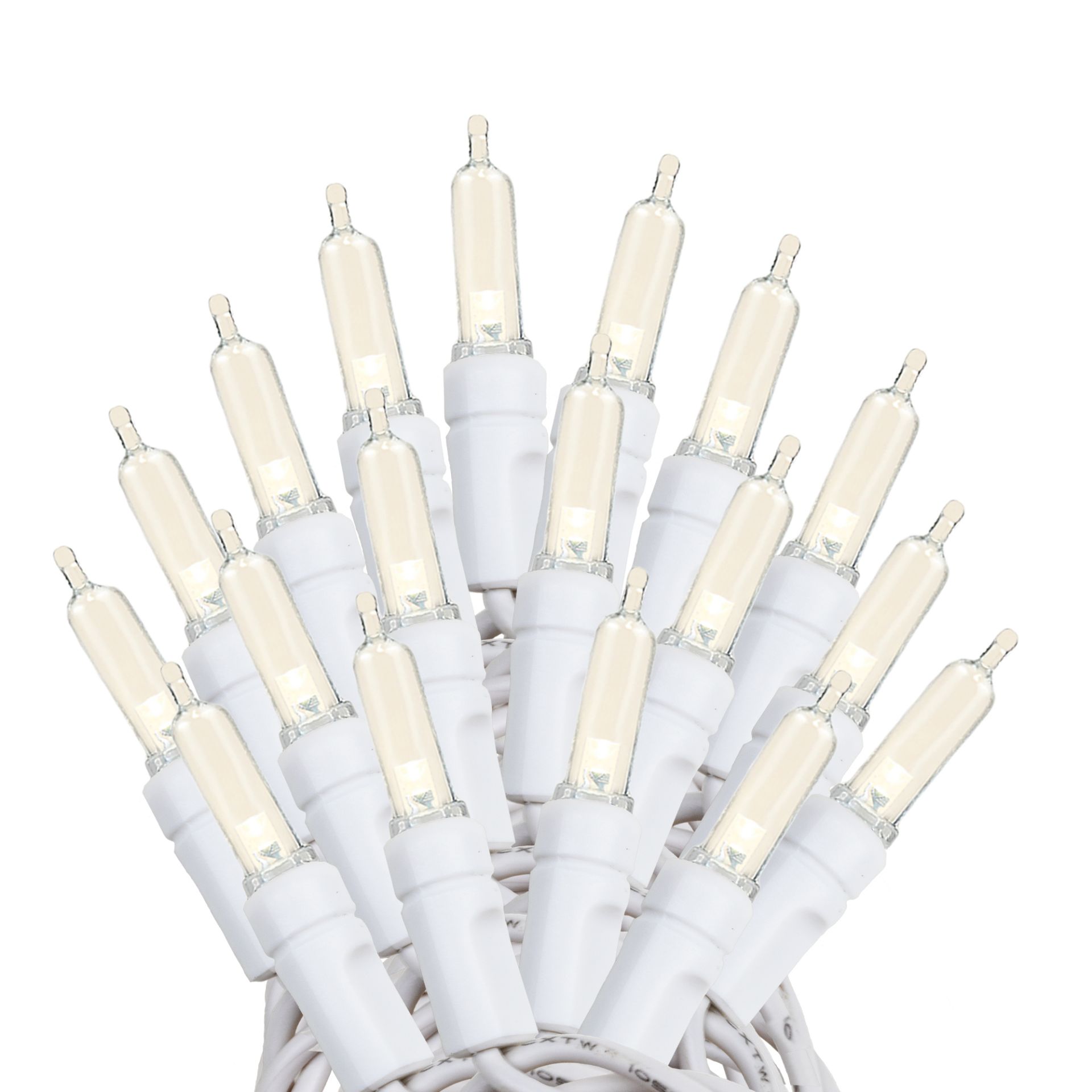 70 Light Traditional Candle Tip LED Christmas Lights Warm White ...