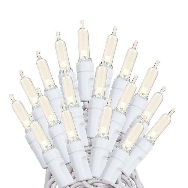 70 Light Traditional Candle Tip LED Christmas Lights Warm White ...