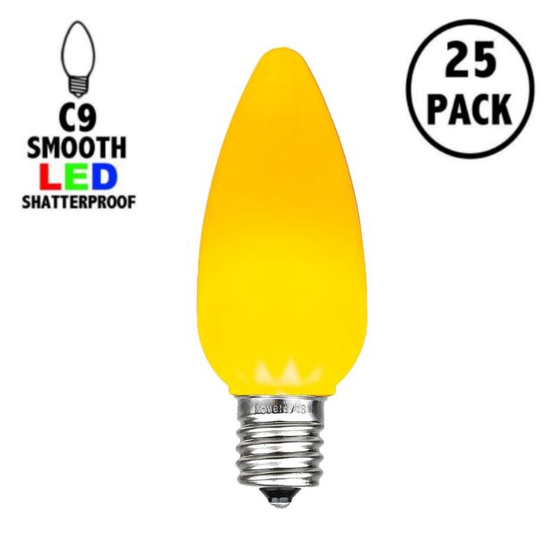 Yellow LED C9 Ceramic Christmas Bulbs - Novelty Lights Novelty Lights ...