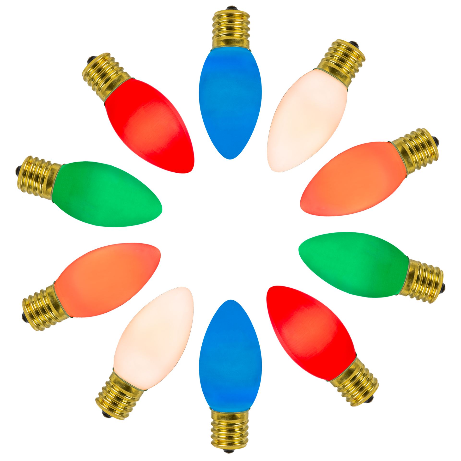 C9 RetroGlo Vintage Multi Colored Ceramic LED Replacement Bulbs ...
