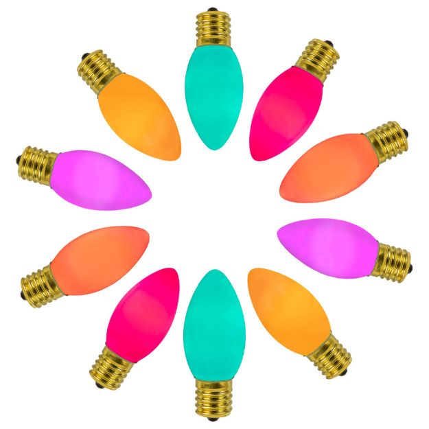 C9 RetroGlo Groovy Multi Colored Ceramic LED Replacement Bulbs ...