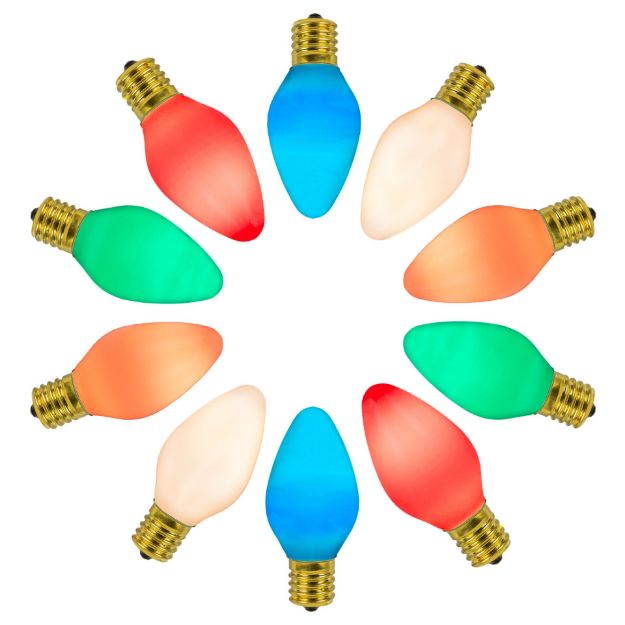C7 RetroGlo Vintage Multi Colored Ceramic LED Replacement Bulbs ...