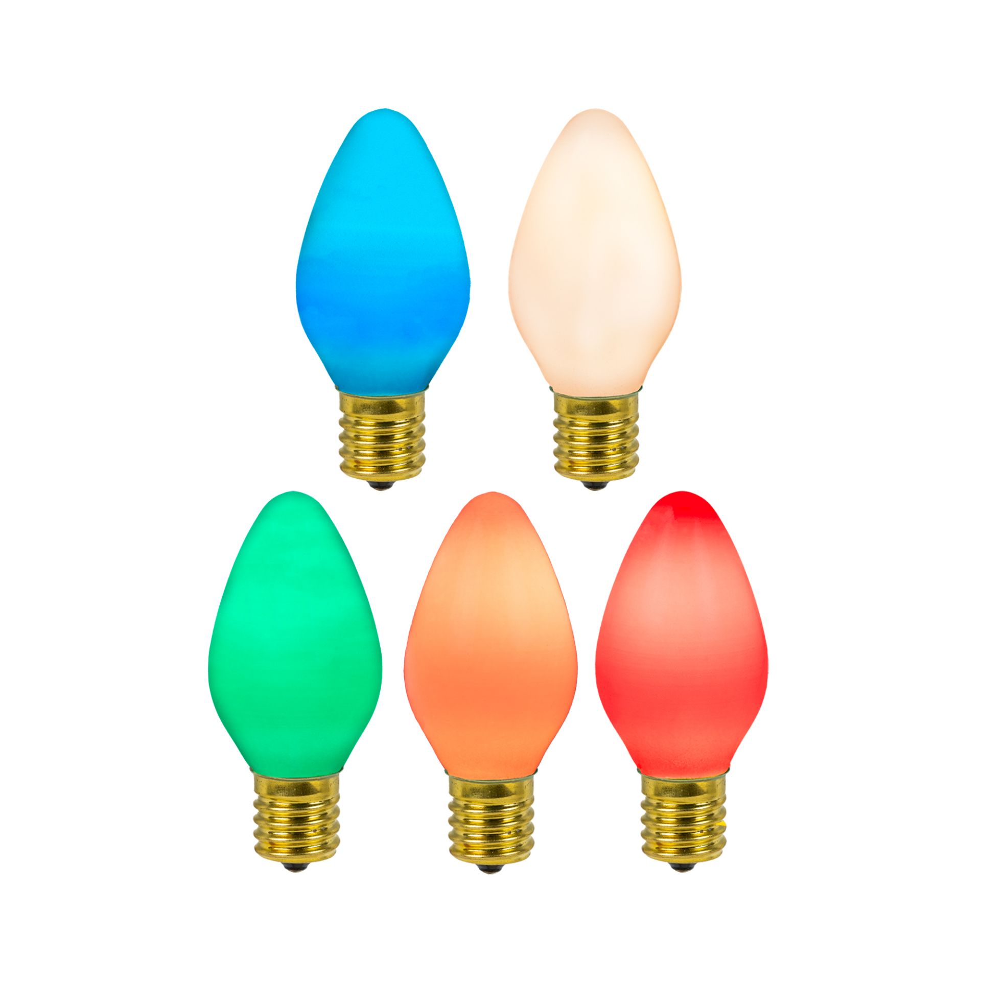 C7 RetroGlo Vintage Multi Colored Ceramic LED Replacement Bulbs ...