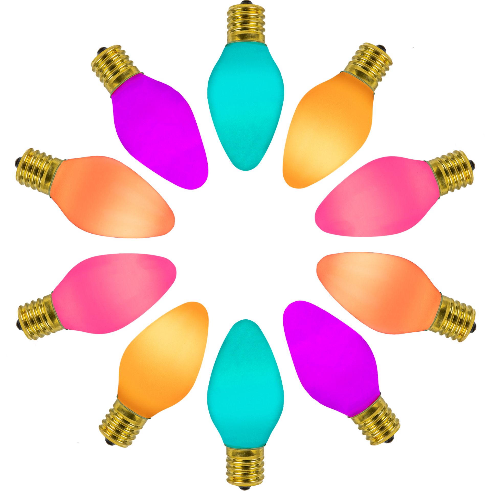 C7 RetroGlo Groovy Multi Colored Ceramic LED Replacement Bulbs ...