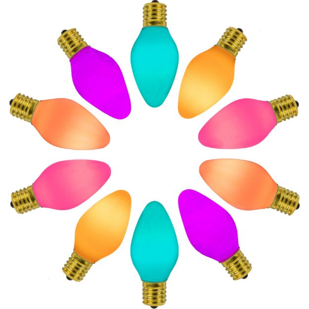 C7 RetroGlo Groovy Multi Colored Ceramic LED Replacement Bulbs ...