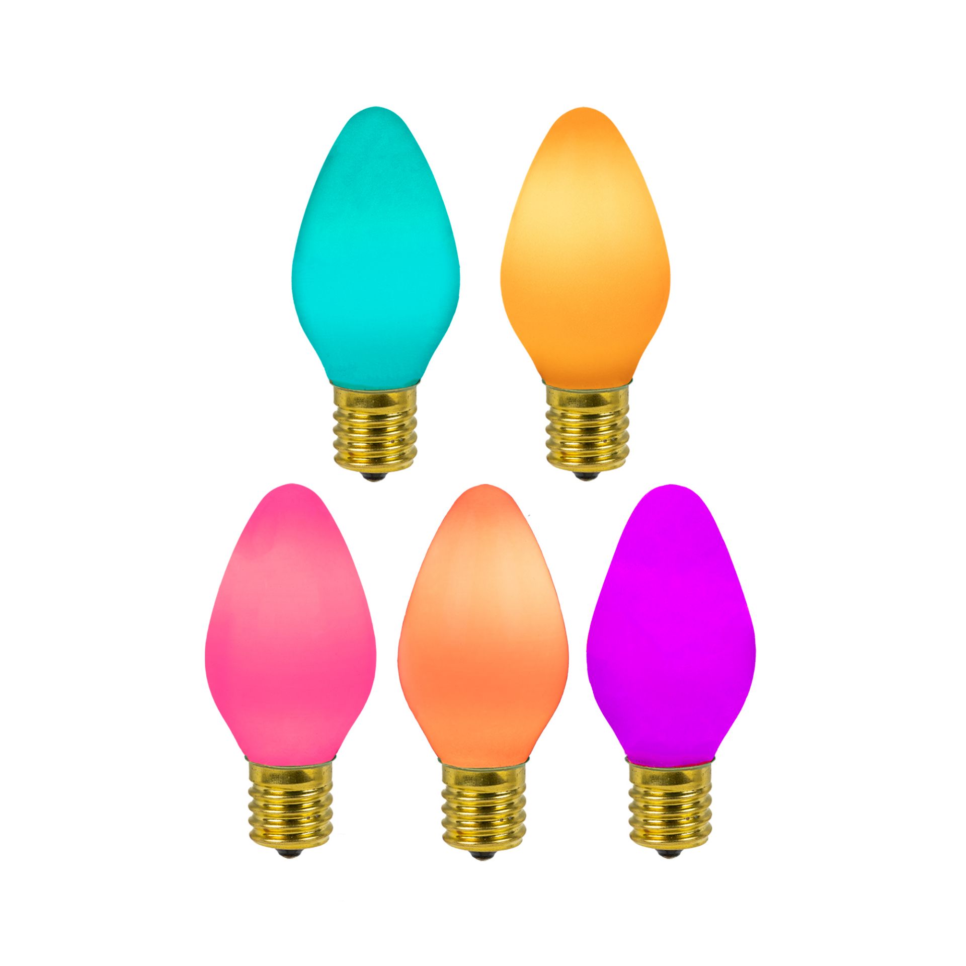 C7 RetroGlo Groovy Multi Colored Ceramic LED Replacement Bulbs ...