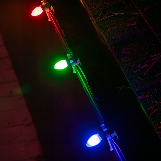 LED C7 Plastic 25L Ceramic Multi Color Light Set 25' Green Wire ...