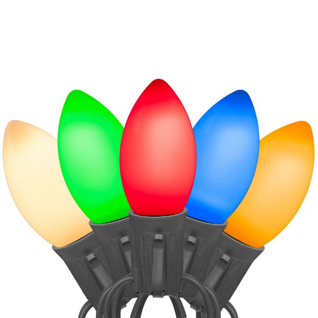 LED C9 Plastic 25L Ceramic Multi Color Light Set 25' Black Wire ...