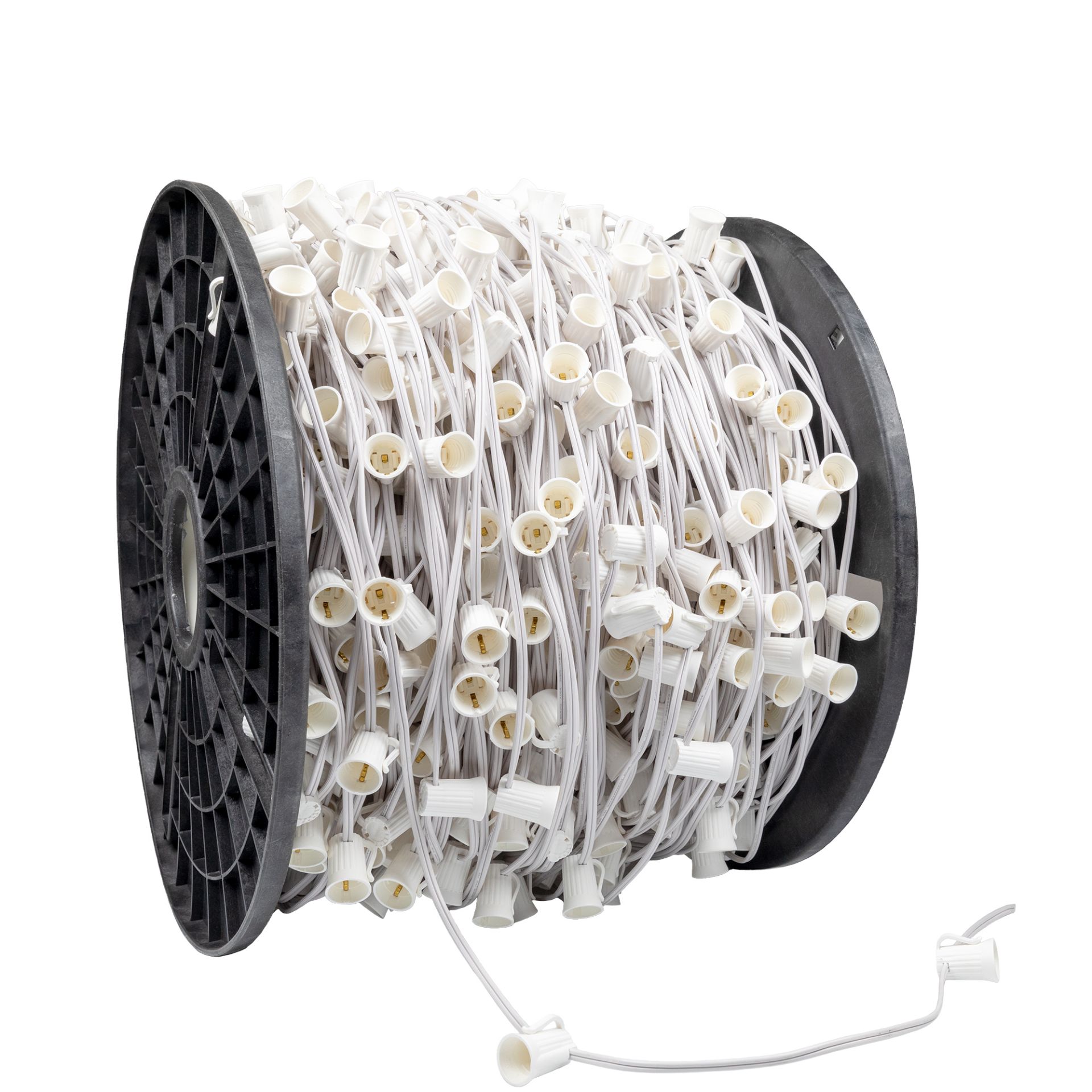 C9 1000 Foot Bulk Spool with 6" Spacing on White WireNovelty Lights ...