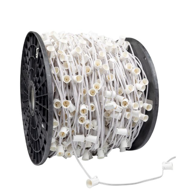 C9 1000 Foot Bulk Spool with 6" Spacing on White WireNovelty Lights ...