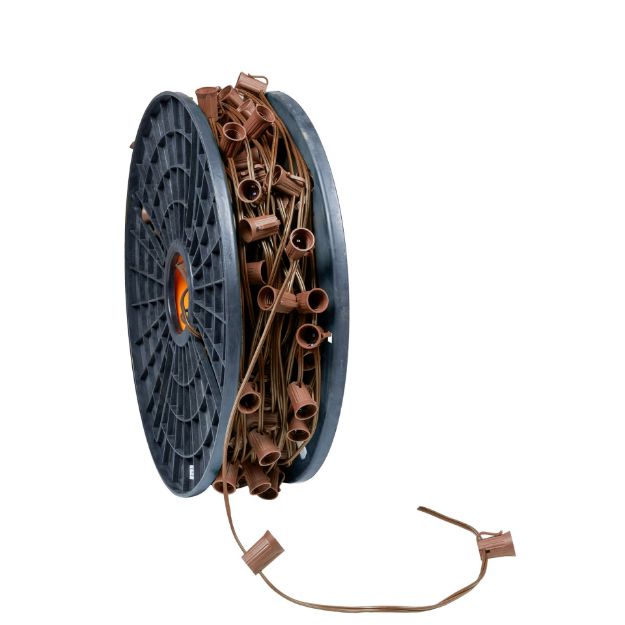 C9 250 Foot Brown wire Bulk Spool with 12" Spacing - Novelty Lights ...
