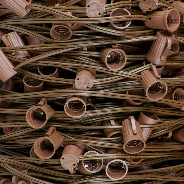 C9 250 Foot Brown wire Bulk Spool with 12" Spacing - Novelty Lights ...