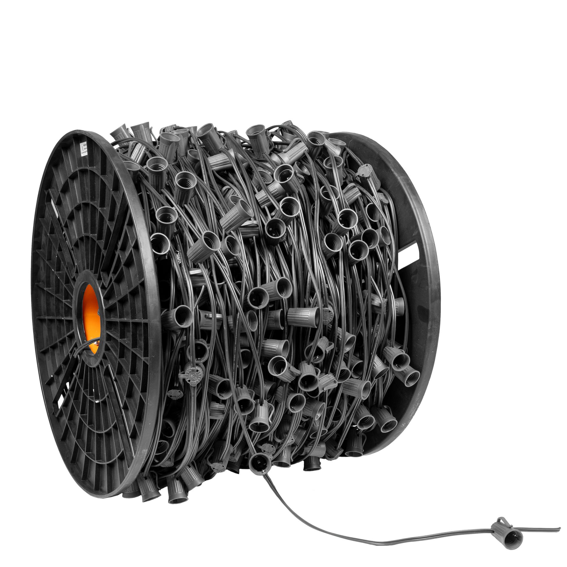 C9 1000 Foot Black wire Bulk Spool with 12" Spacing - Novelty Lights ...