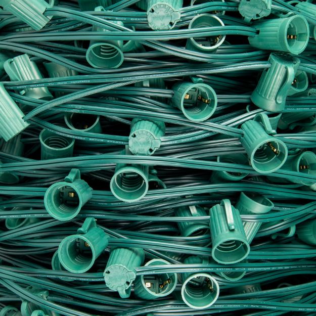 C7 1000 Foot Green Wire Spool With 24" Spacing - Novelty Lights ...