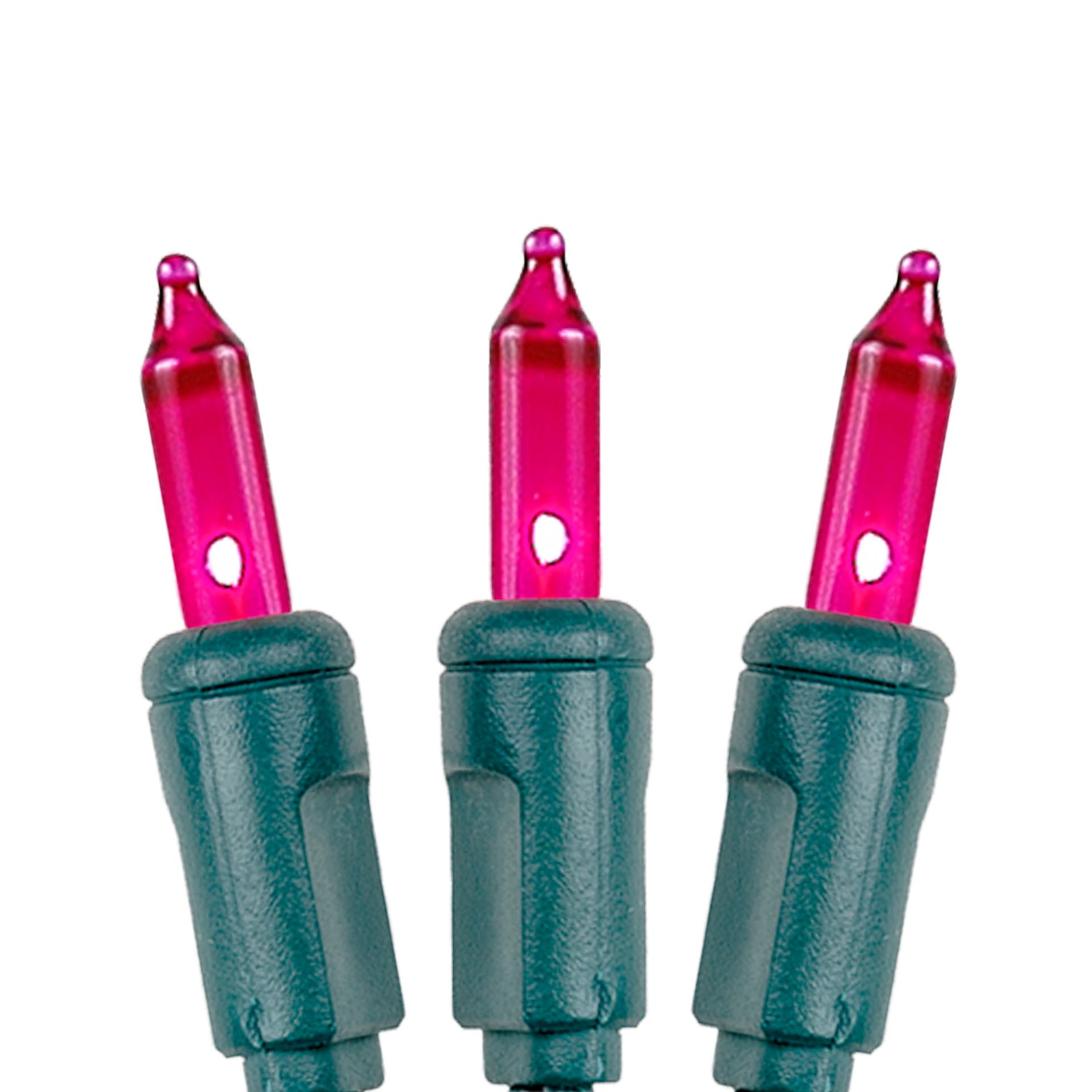 Pink Christmas Mini Light Set 50 Light Green Wire 11 Feet Long ...