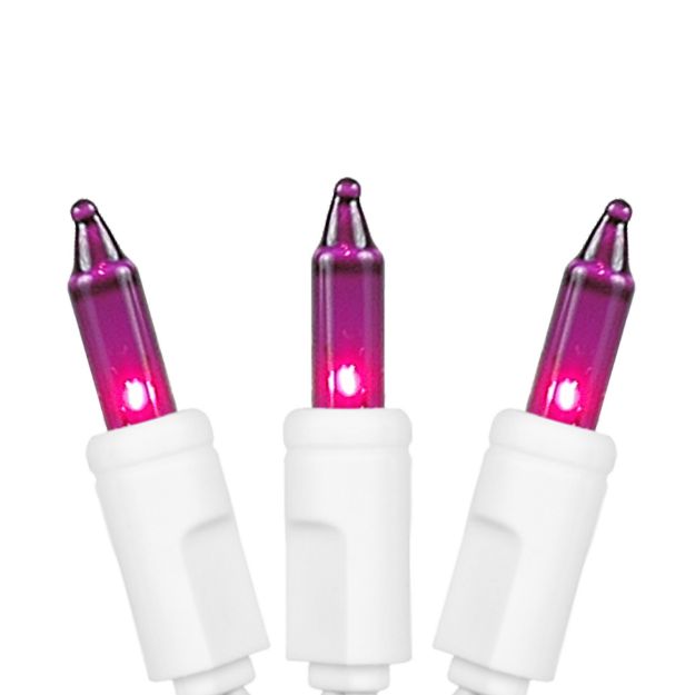 Purple Non Connectable Christmas Mini Light Sets 20 Light White ...