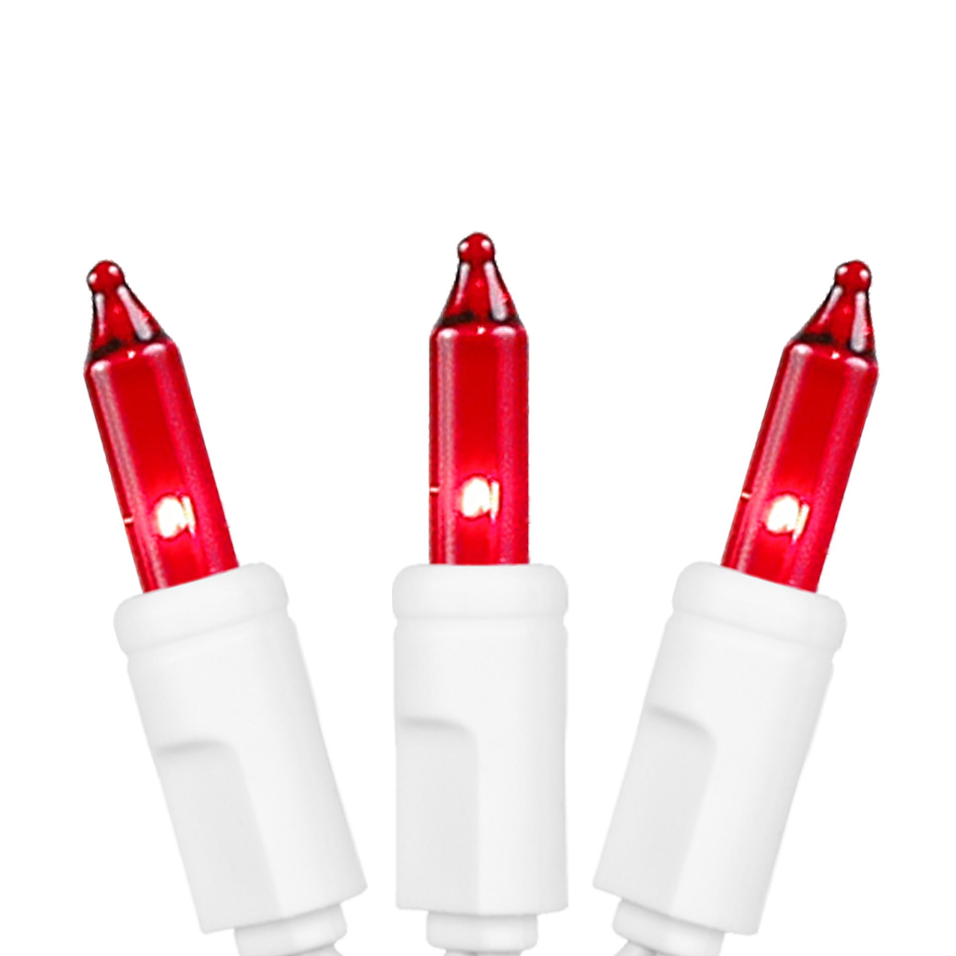 Red Christmas Mini Light Set 50 Light White Wire 11 Feet Long - Novelty ...