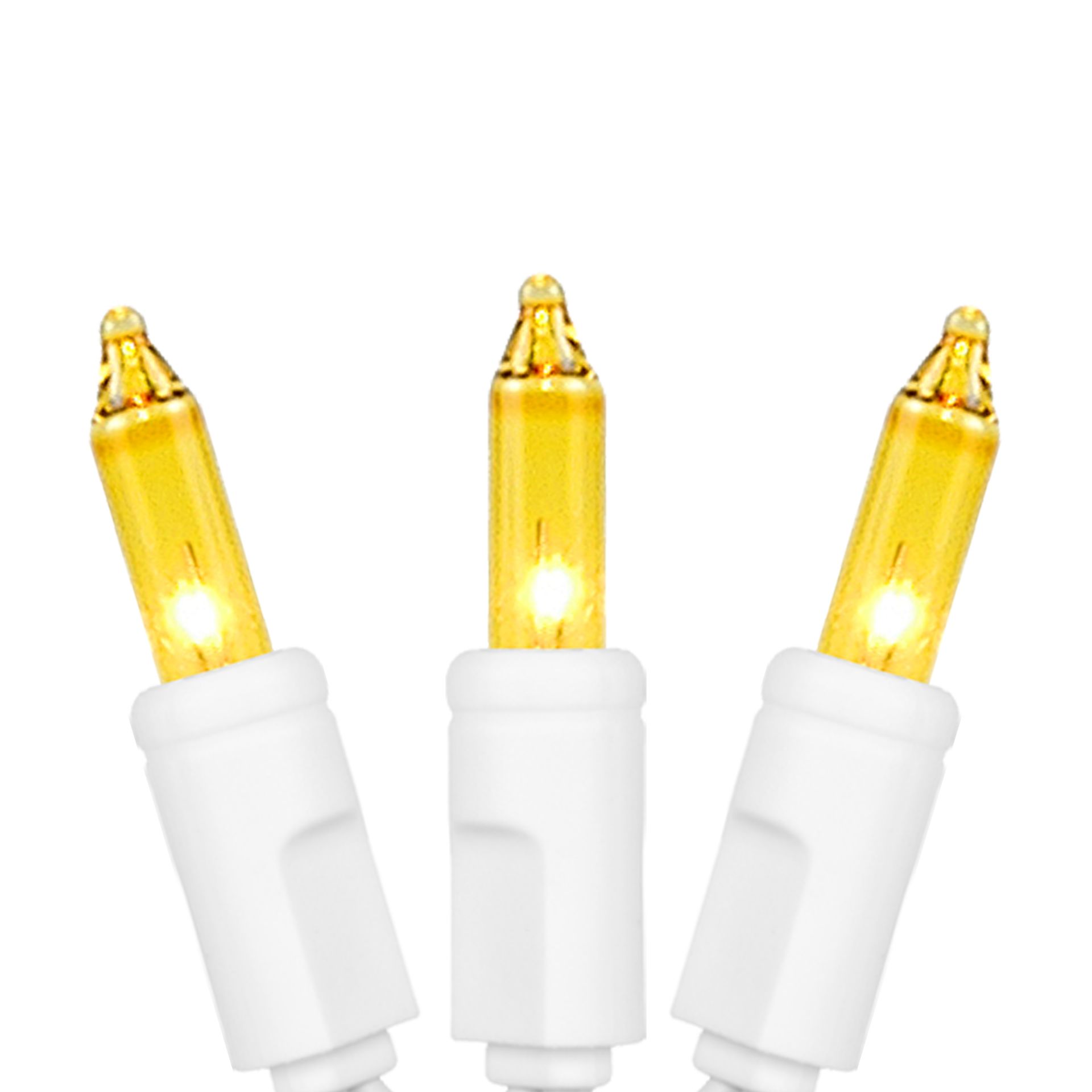 Yellow Christmas Mini Light Set 50 Light White Wire 11 Feet Long ...