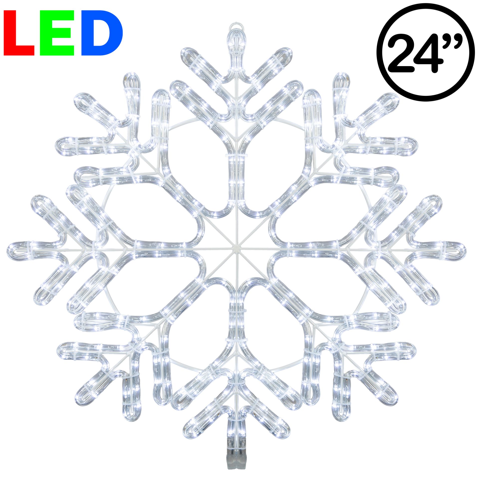 24" LED Rope Light Snowflake Cool White - Novelty Lights IncNovelty ...