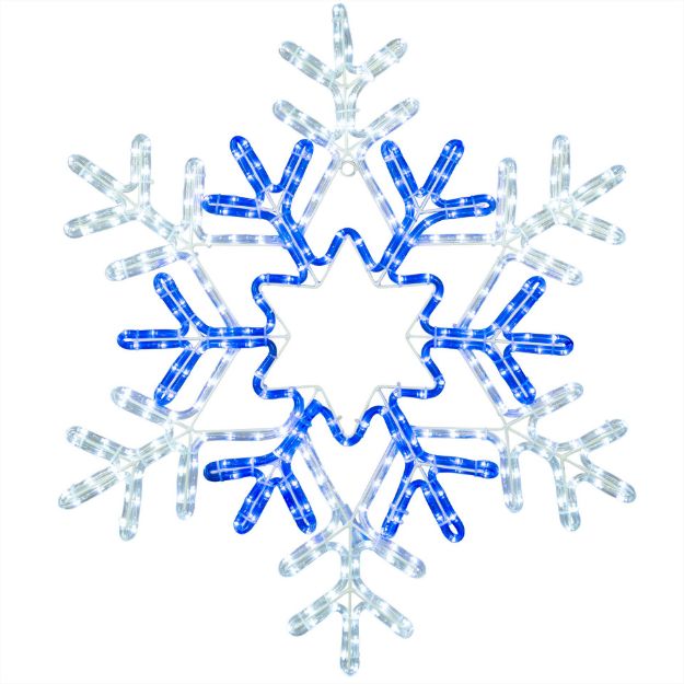30" Deluxe Pure White & Blue LED Rope Light Snowflake - Novelty Lights ...
