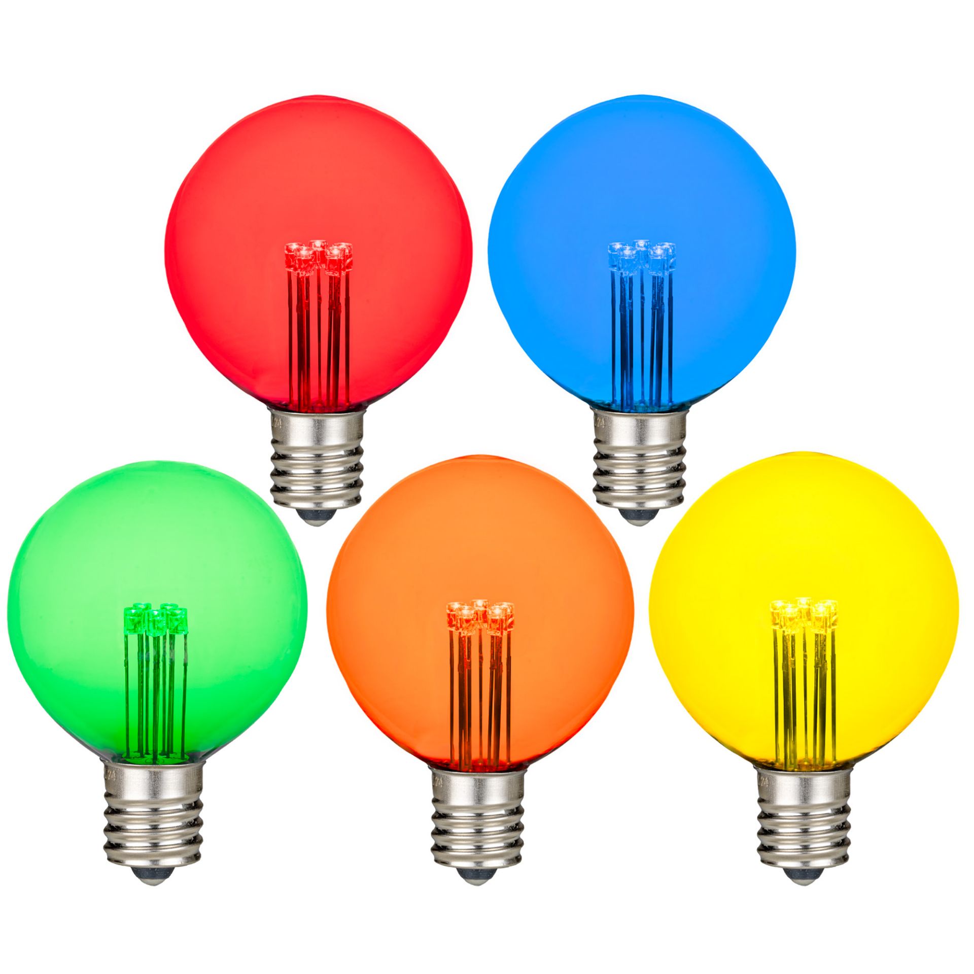 Multi Assorted Color LED G50 Globe Bulbs - Novelty LightsNovelty Lights ...