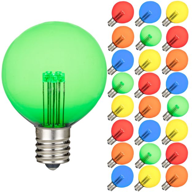 Multi Assorted Color LED G50 Globe Bulbs - Novelty LightsNovelty Lights ...