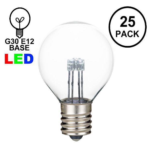Pure White LED G30 Glass Globe Light Bulbs - Novelty Lights Novelty ...