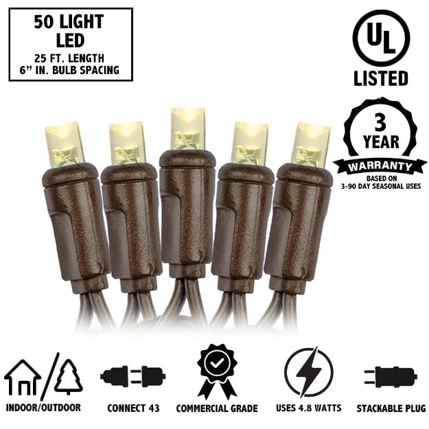 Twinkling LED Christmas Lights on Brown Wire - Novelty Lights ...