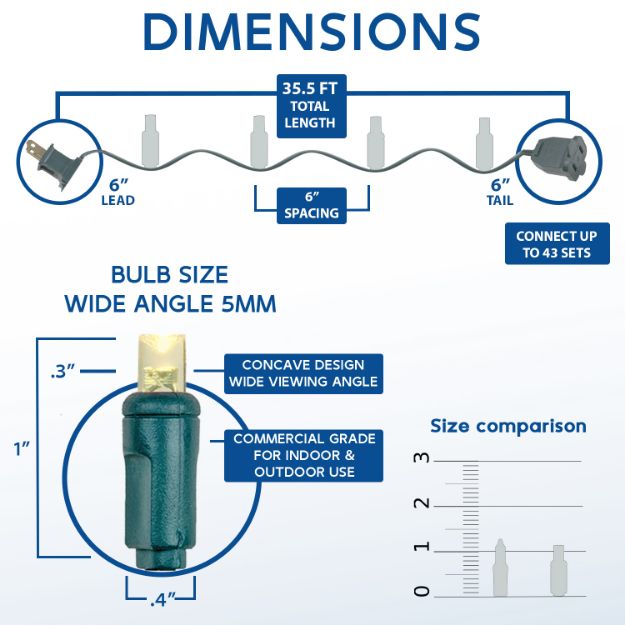 Wide Angle Warm White 70 Bulb LED Christmas Lights SetsNovelty Lights ...