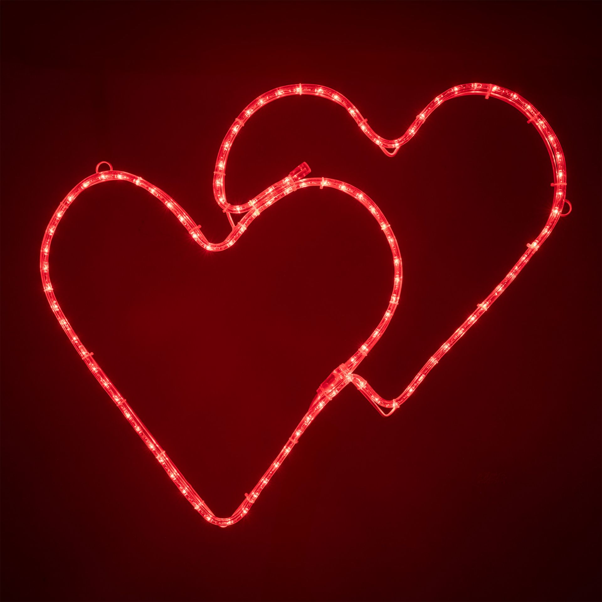 28" Valentines Day Double Heart LED Rope Light Motif - Novelty Lights ...
