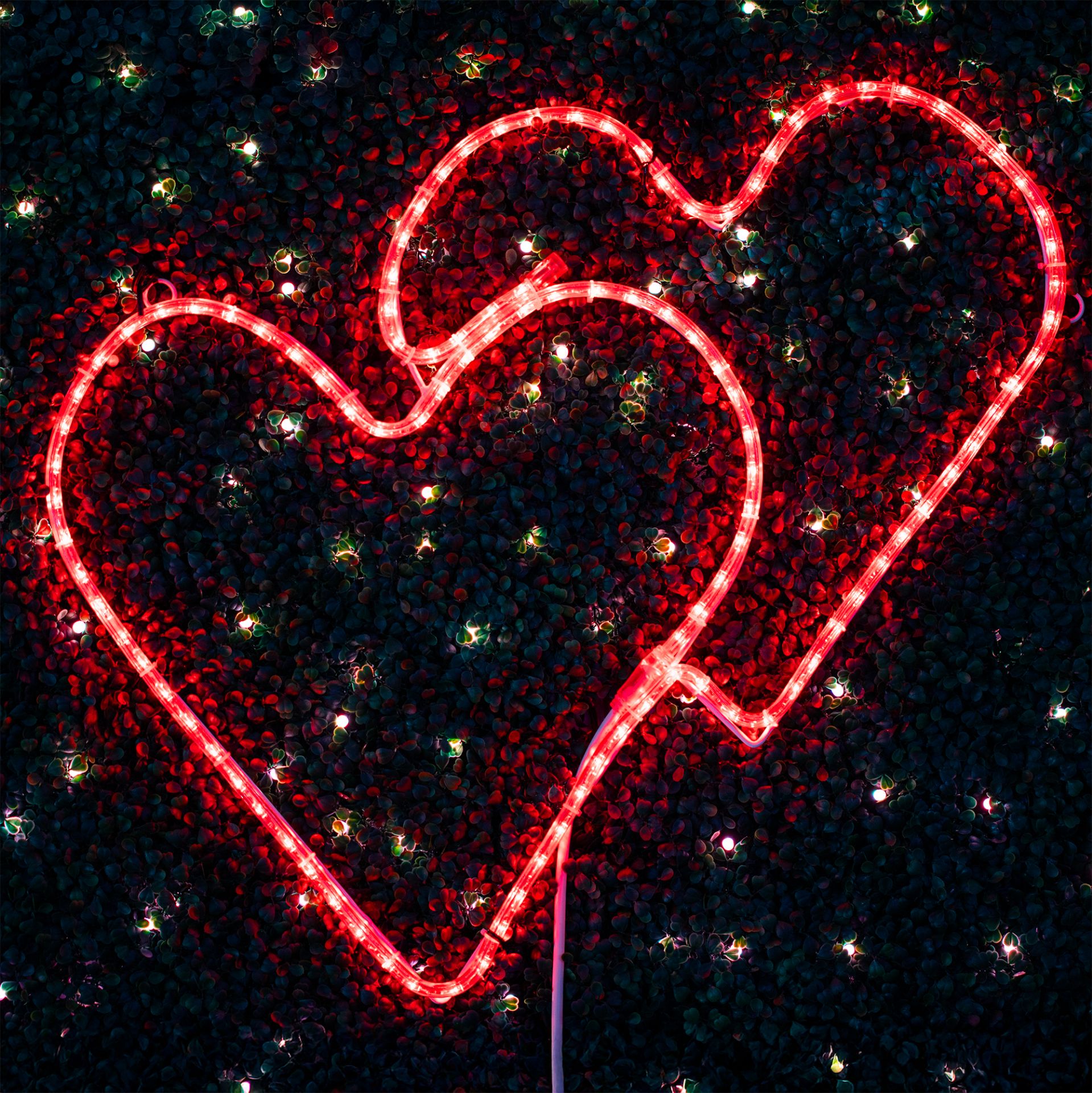 28" Valentines Day Double Heart LED Rope Light Motif - Novelty Lights ...