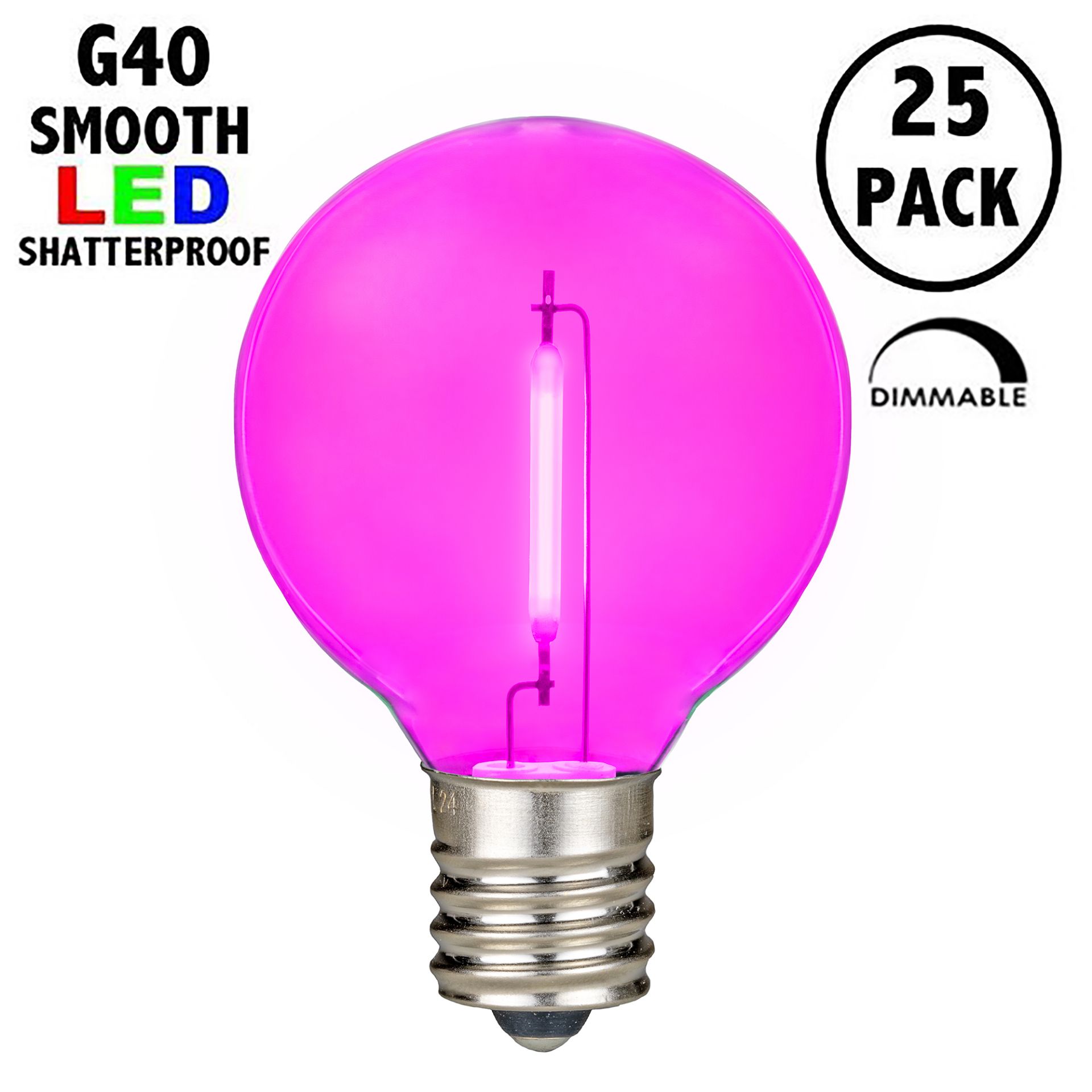 Pink LED G40 plastic Globe Light Bulbs - Novelty Lights Novelty Lights ...